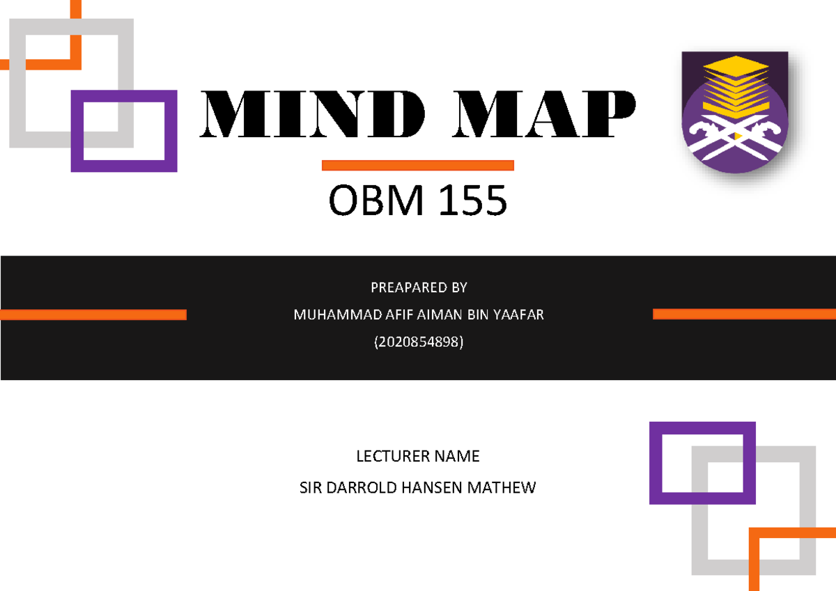 MIND MAP - mind map assingment - MIND MAP OBM 155 LECTURER NAME SIR ...