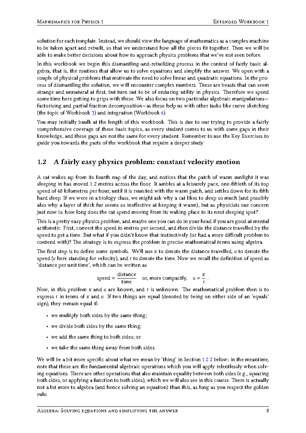 Mathematics for Physics 1: Workbook 1 Algebra Solutions - Studocu