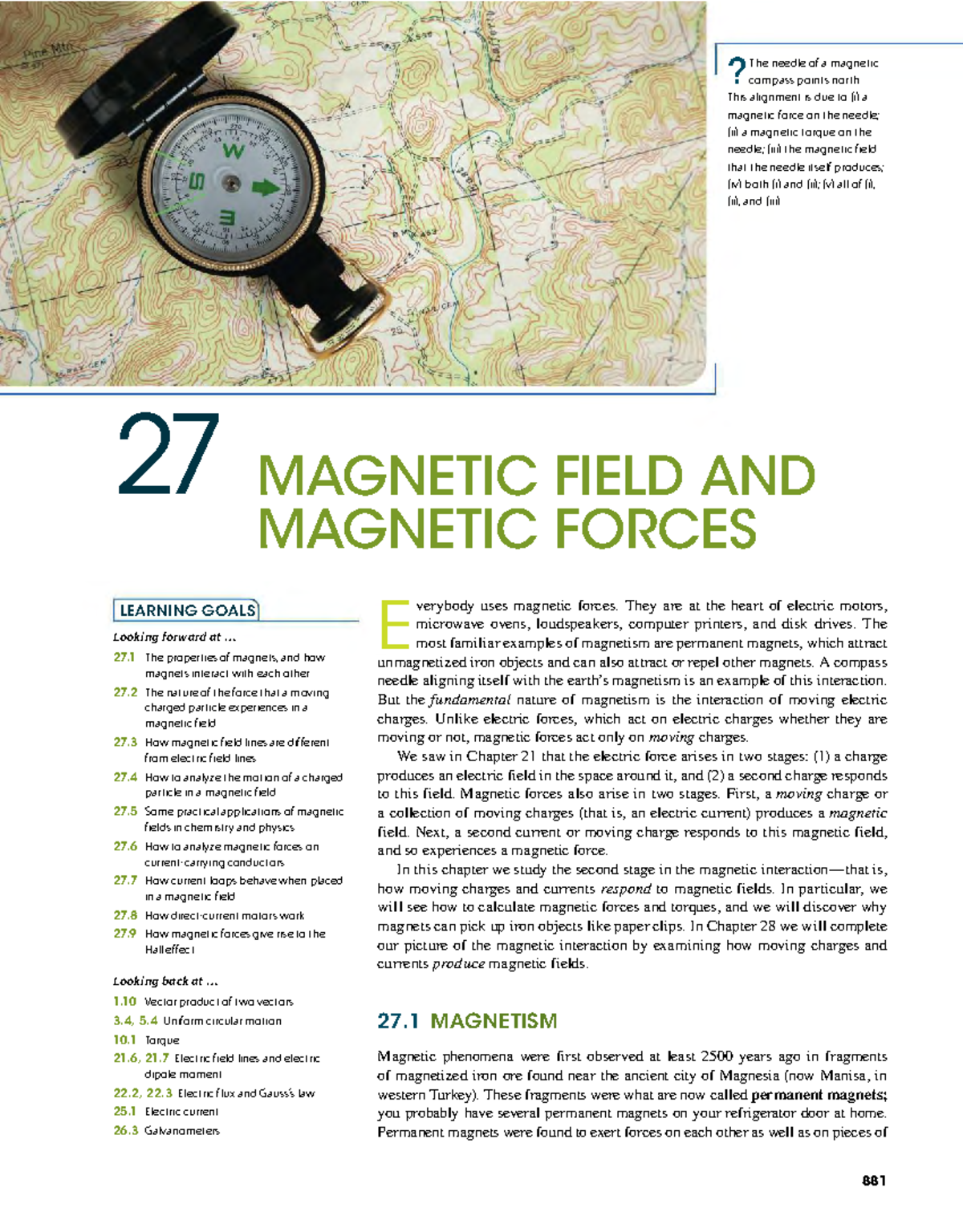 Magnetic Field and Forces Overview - Chapter 27 Notes - Studocu