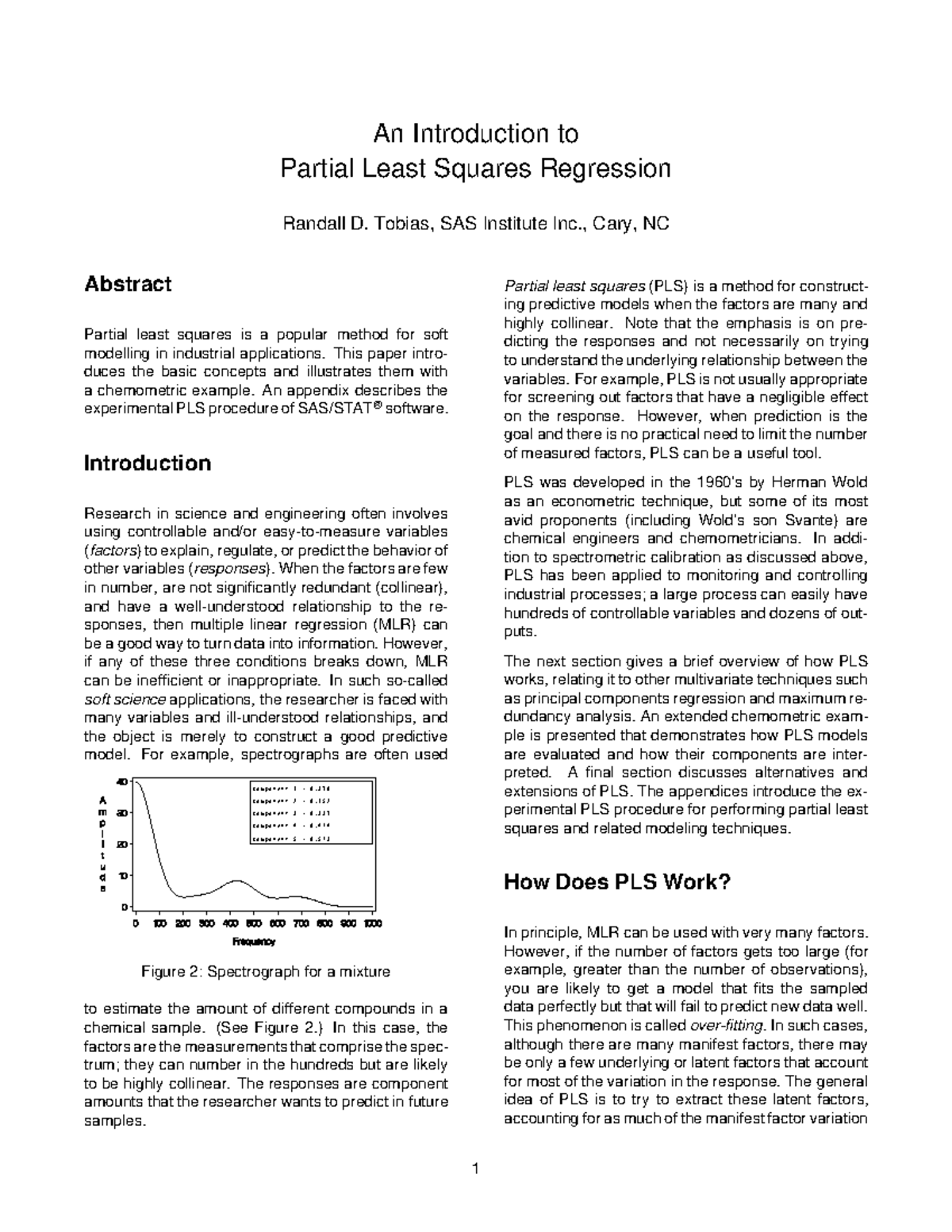 Introduction to Partial Least Squares Regression (PLS) - Studocu