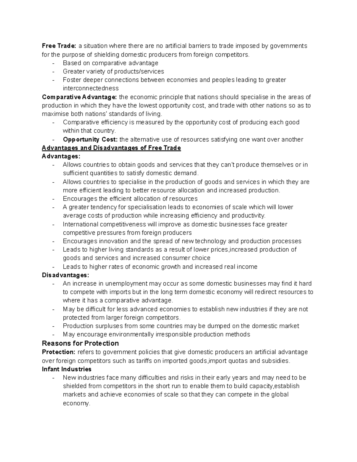Chapter 2: Free Trade and Protection in the Global Economy - Studocu