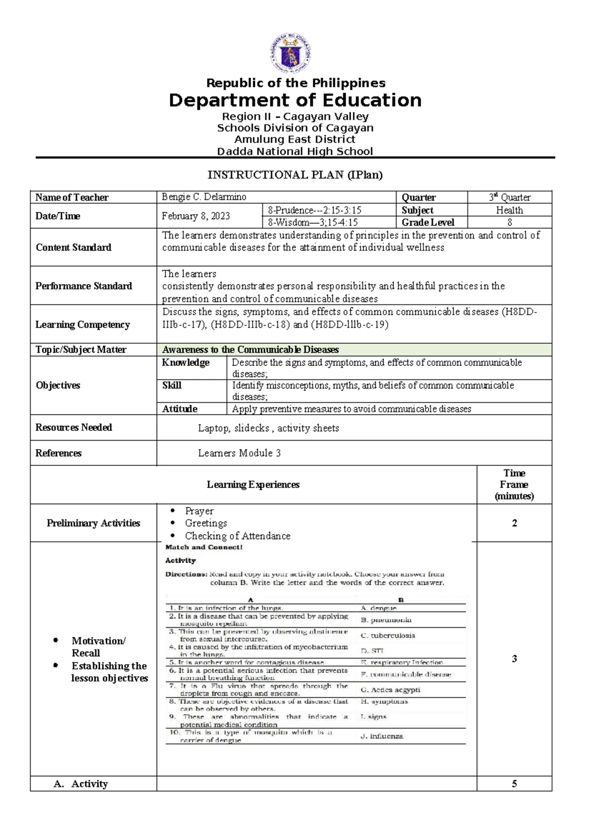 Arts 8 1st Quarter Lesson Plan: Elements & Principles of Southeast ...