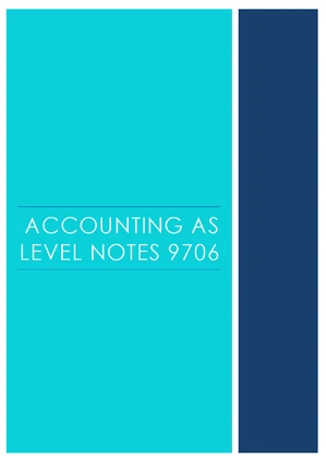 Accounting CIE AS Level Notes - ACCOUNTING AS LEVEL NOTES 9706 Contents ...