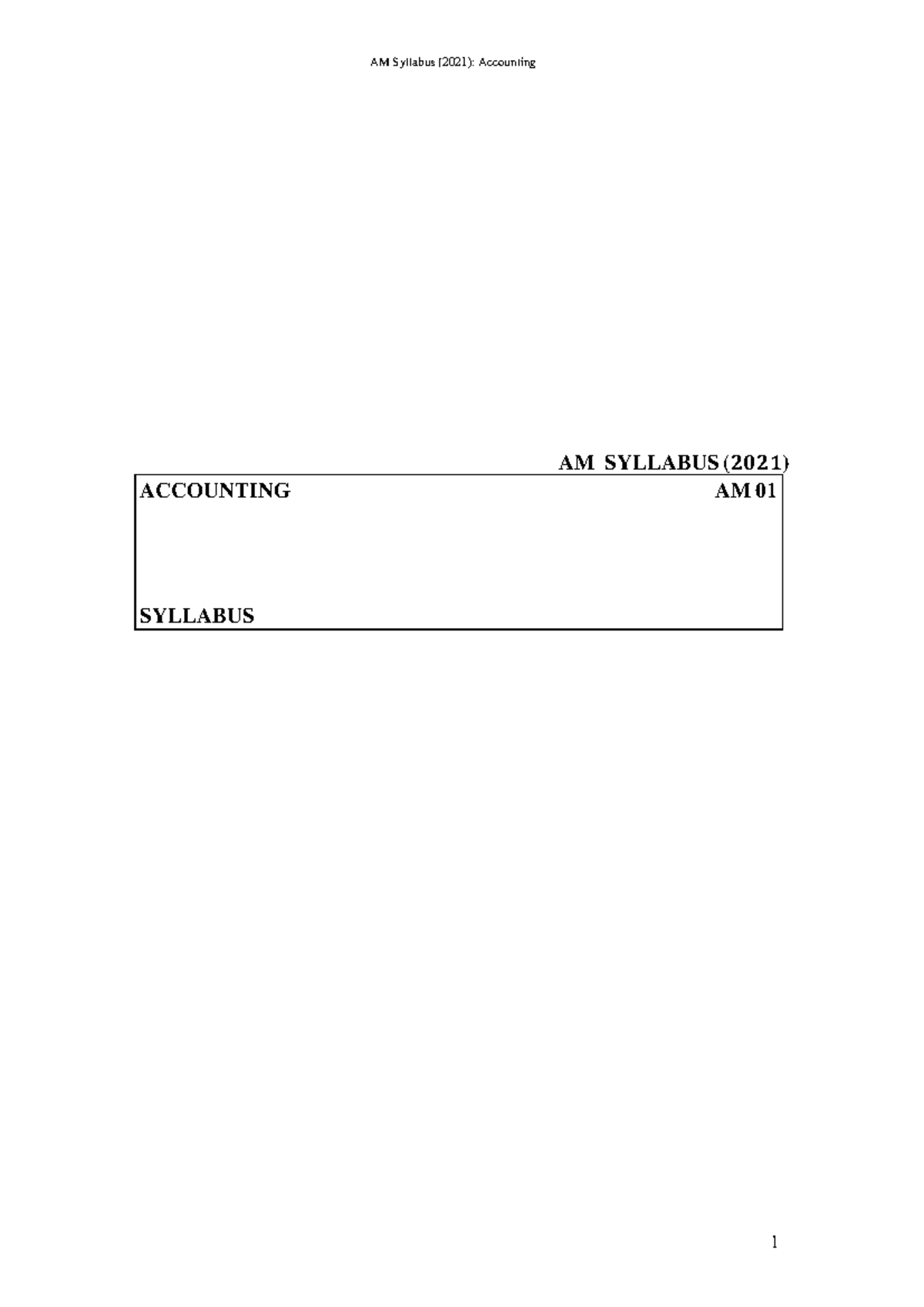 A Level Accounting AM 01 Syllabus 2021 - Malta UOM Updates - Studocu