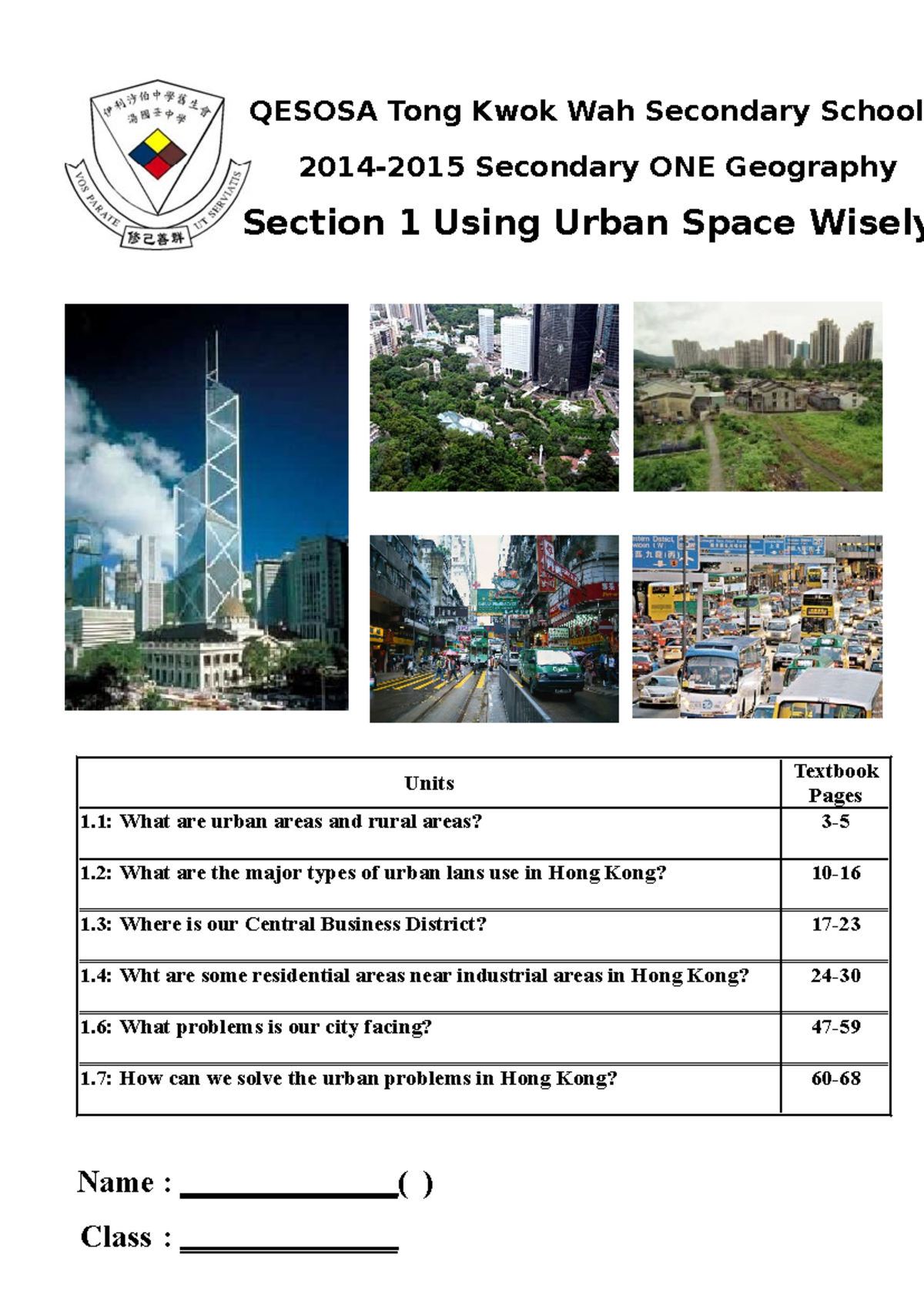 1415 S1 Using Urban Space Wisely - Unit 1: Urban vs Rural Areas - Studocu