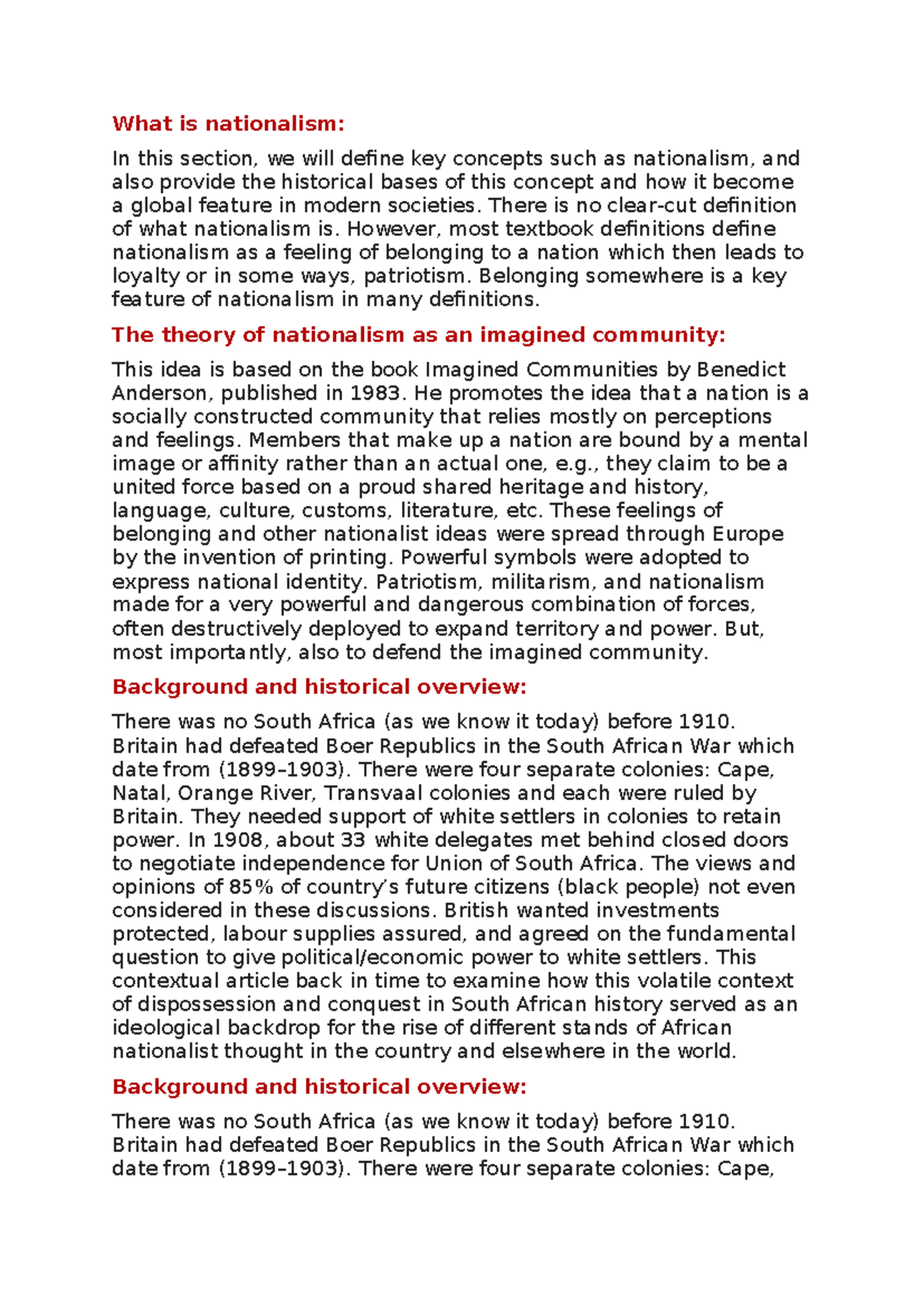 Grade 11 Lesson on Nationalism: Historical Context and Key Concepts ...