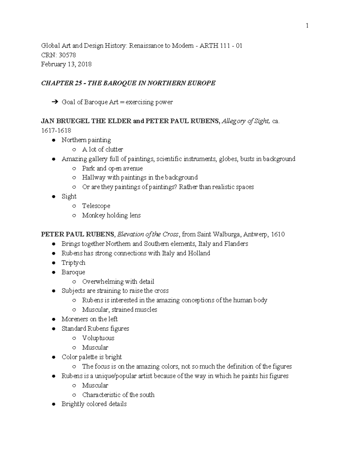 CHP 25 - The Baroque Movement in Northern Europe - ARTH 111 - 01 - Studocu