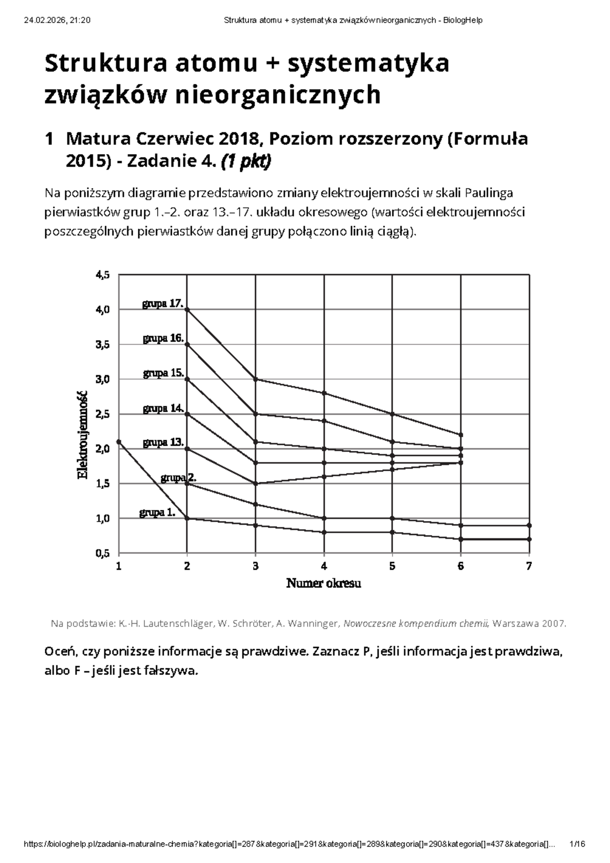 Struktura atomu i systematyka związków nieorganicznych - Matura 2018 ...