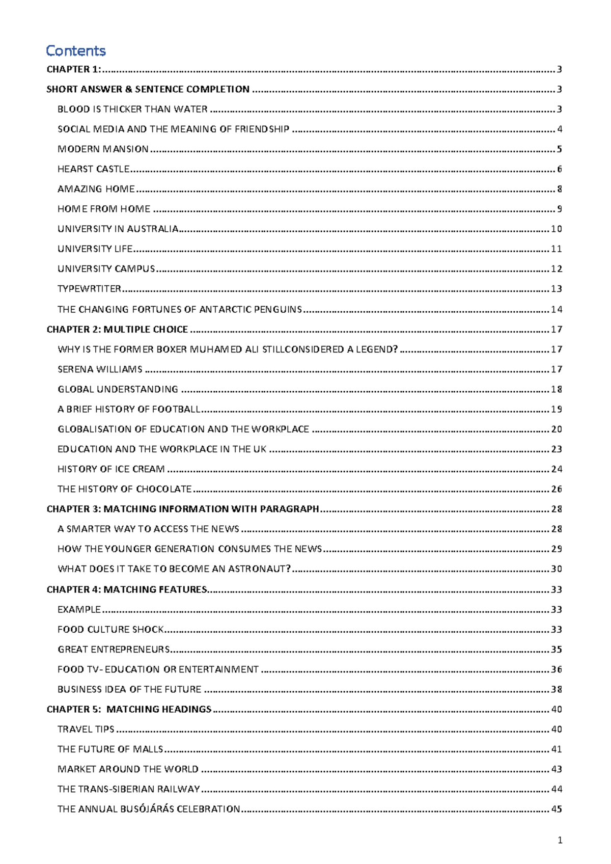 IELTS 1 Reading Preparation Notes: Key Themes and Insights - Studocu