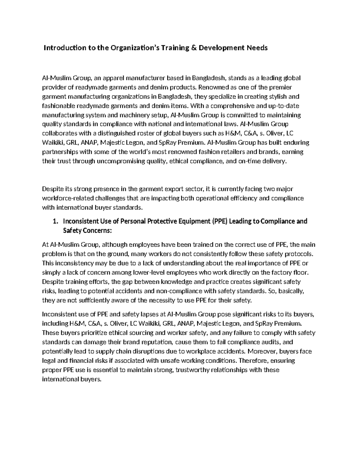 Training & Development Needs: PPE Compliance Challenges in Apparel Mfg ...