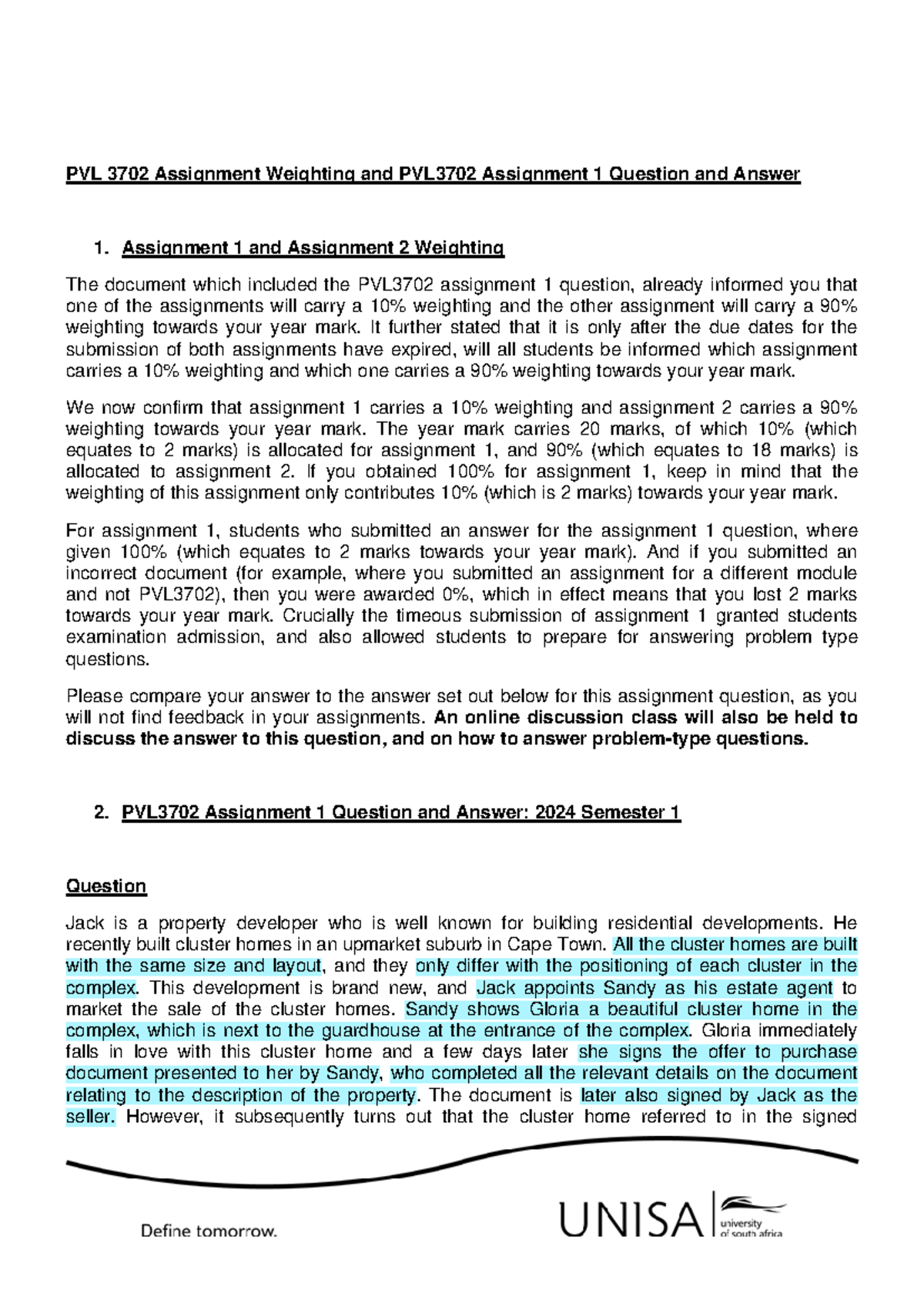 PVL3702 Assignment 1 Answer on Will Theory & Iustus Error Doctrine ...