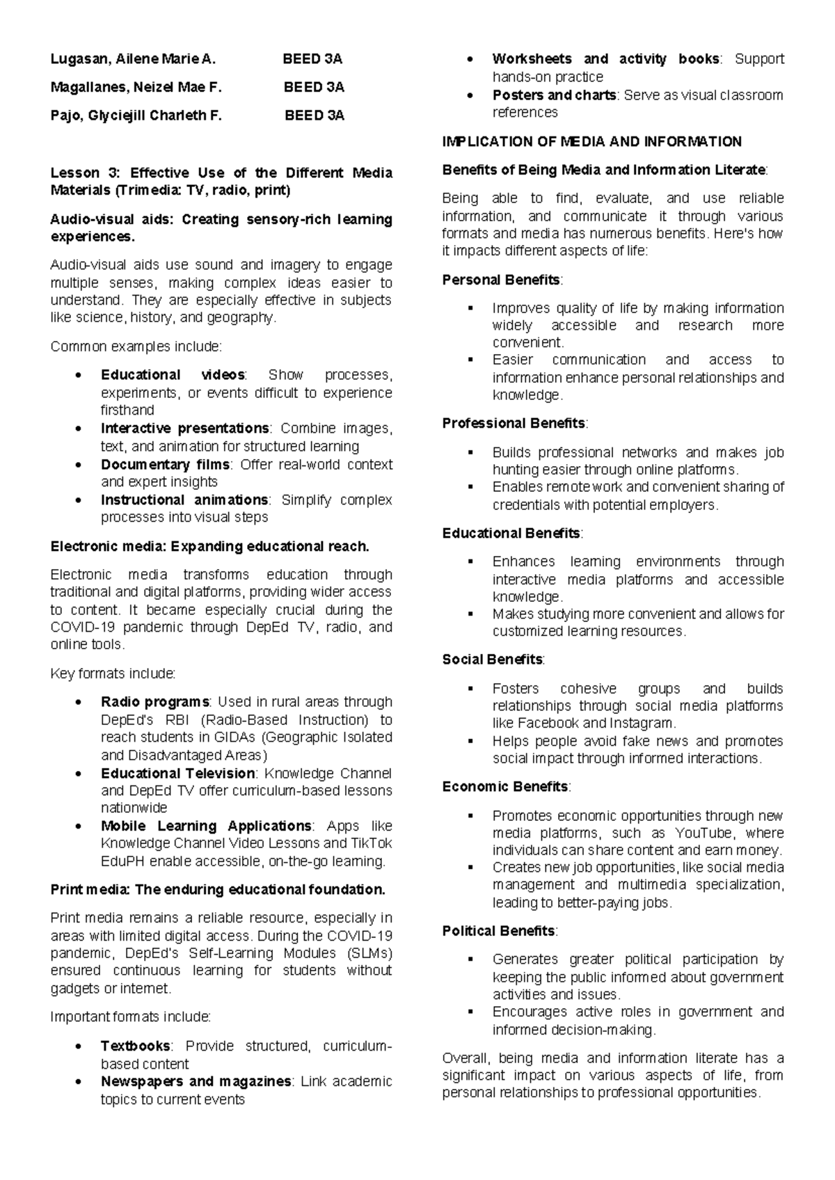 WEEK 9 L3: Media Literacy and Effective Use of Media Materials - Studocu