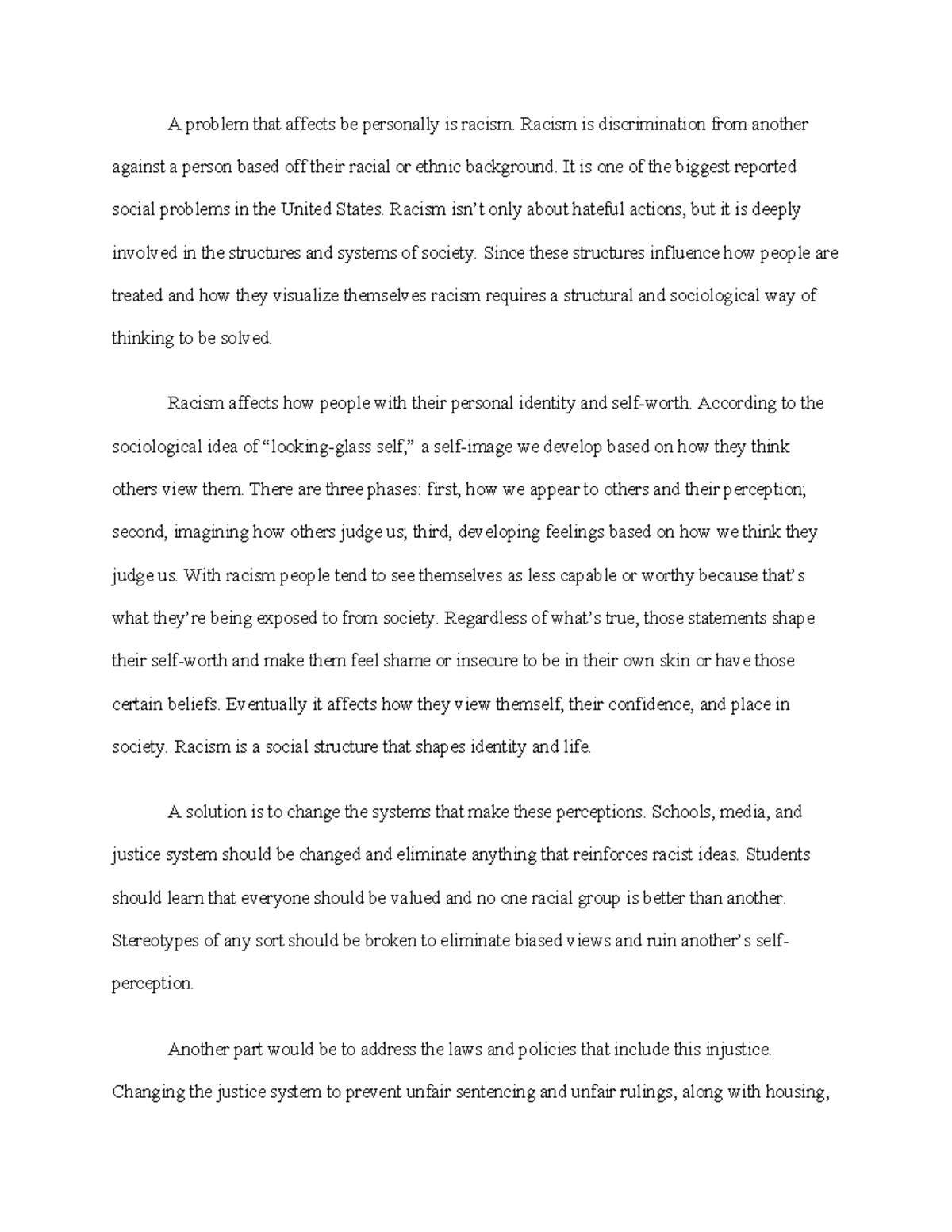 Assignment 1 - Understanding the Impact of Racism on Identity - Studocu