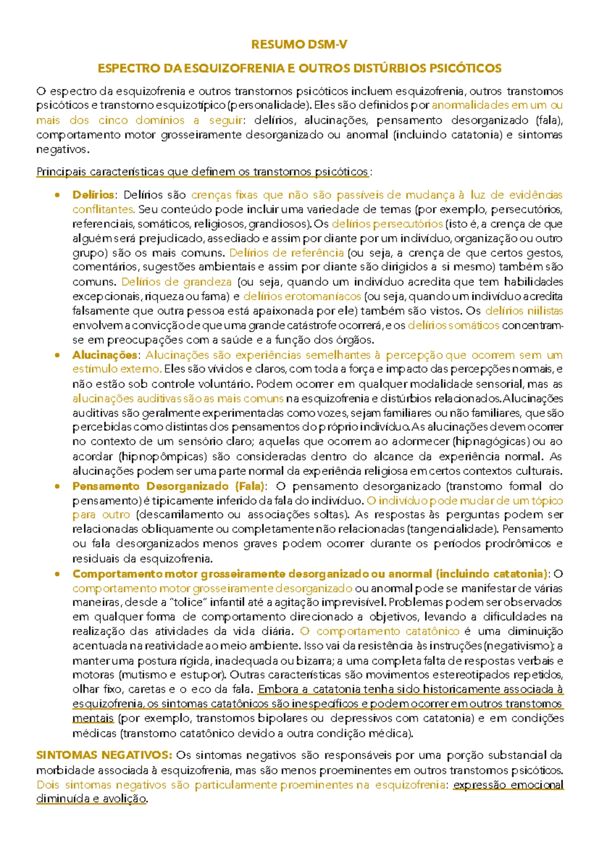 Resumo DSM: Transtorno de Ansiedade e suas Características - Studocu