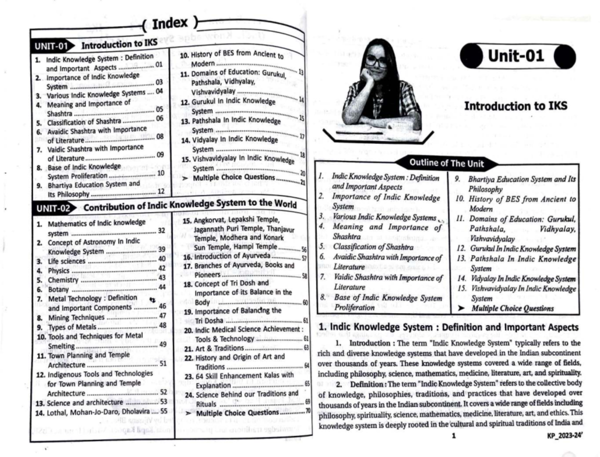 Unit-1: Introduction to Indic Knowledge System (IKS) and Its Significance - Studocu