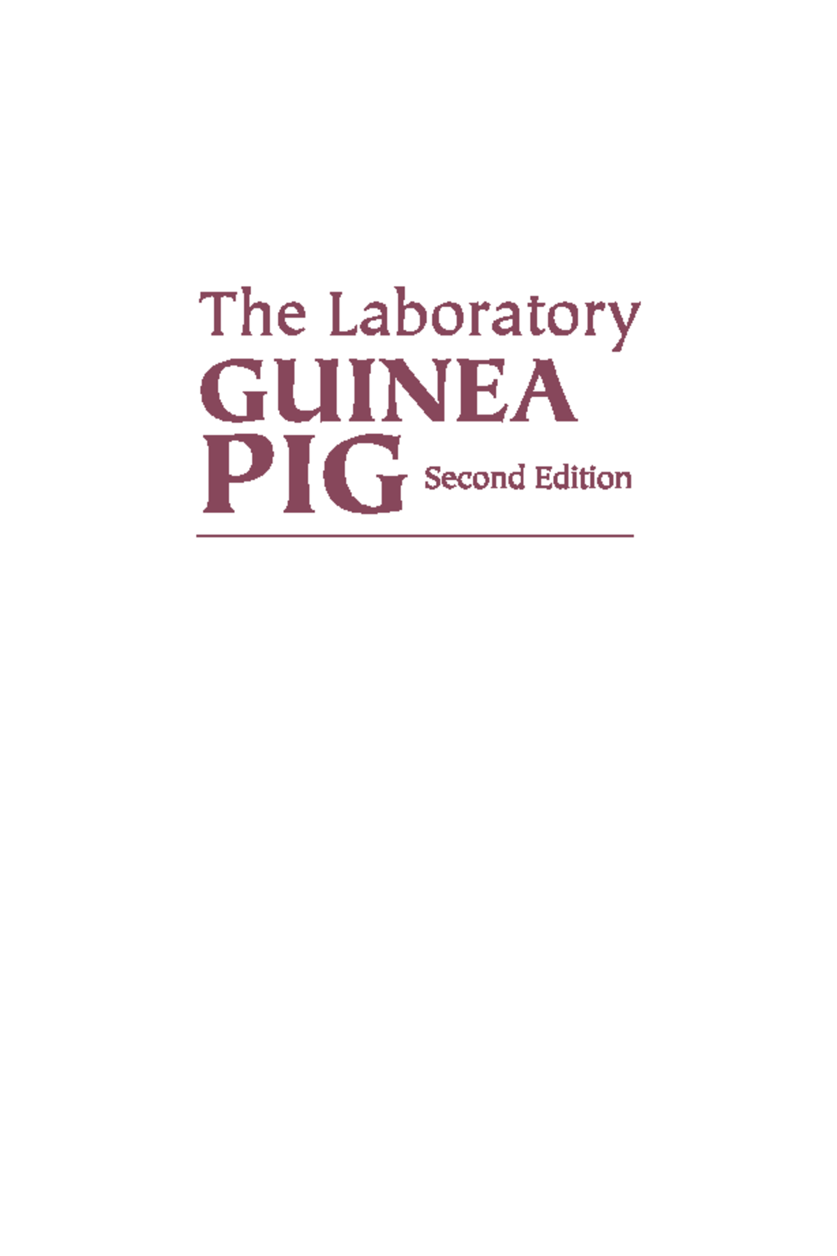 Laboratory Animal Pocket Reference: The Guinea Pig, 2nd Ed. - Studocu