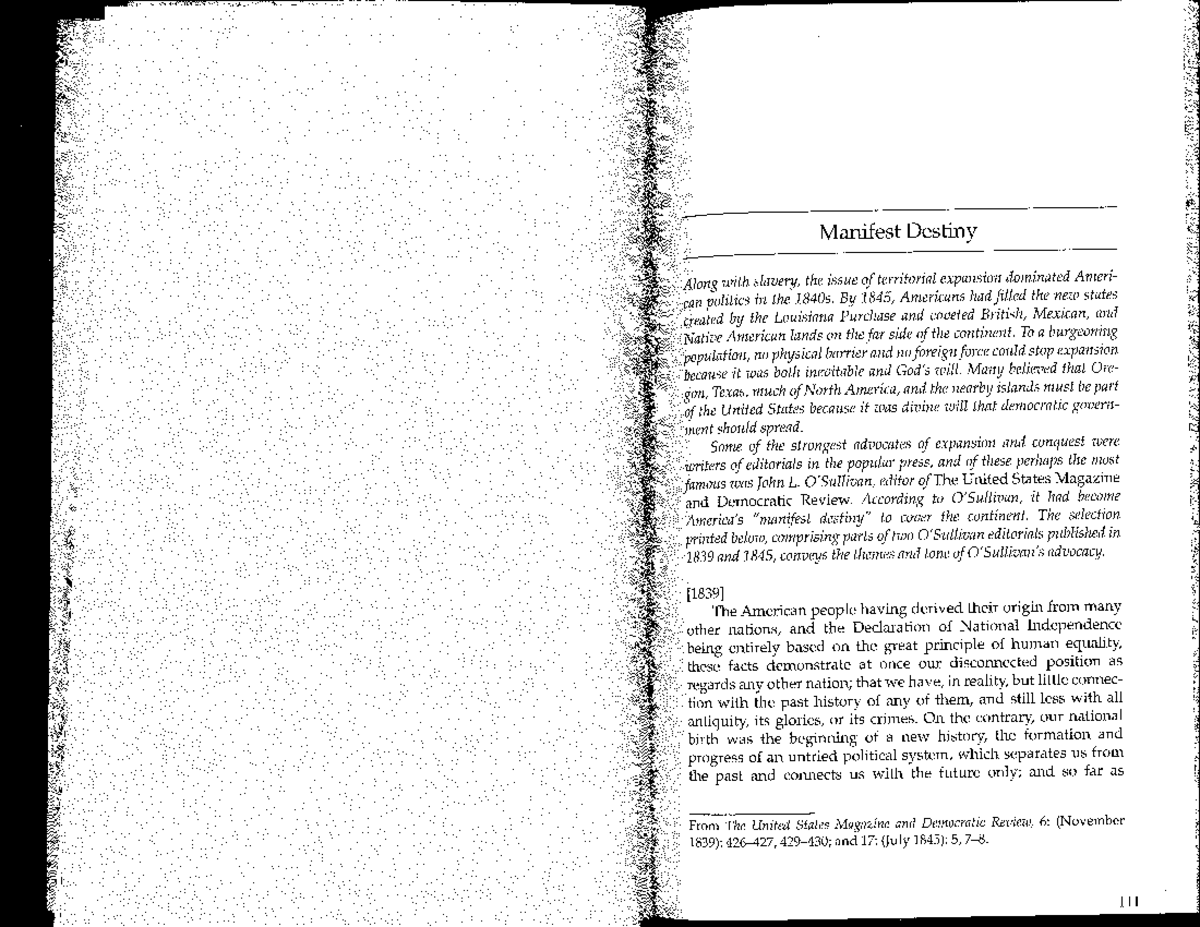 Manifest Destiny and Civil Disobedience: A Historical Analysis (HIST ...