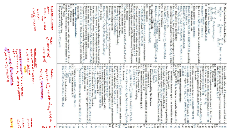 ST2334 Cheat sheet - ST2334 - S · ####### · S e & - S · I · · [] s ...