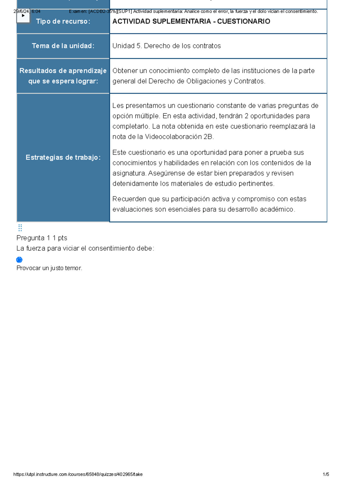 Actividad Suplementaria [ACDB 2-35%][SUP 1]: Análisis de Errores y Vicios del Consentimiento ...