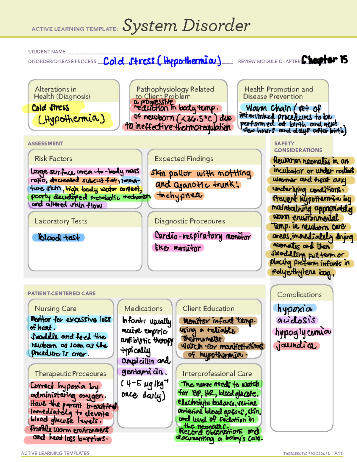 Cold Stress (Hypothermia) - Active Learning Template C15 Notes - Studocu