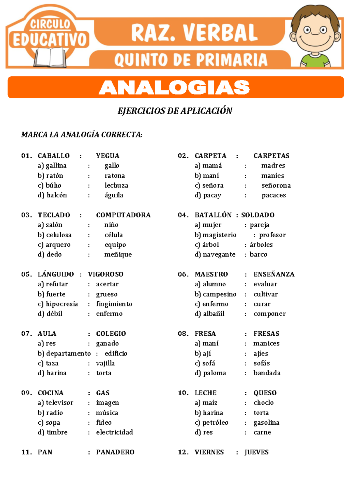Analogias Ejercicios Resueltos