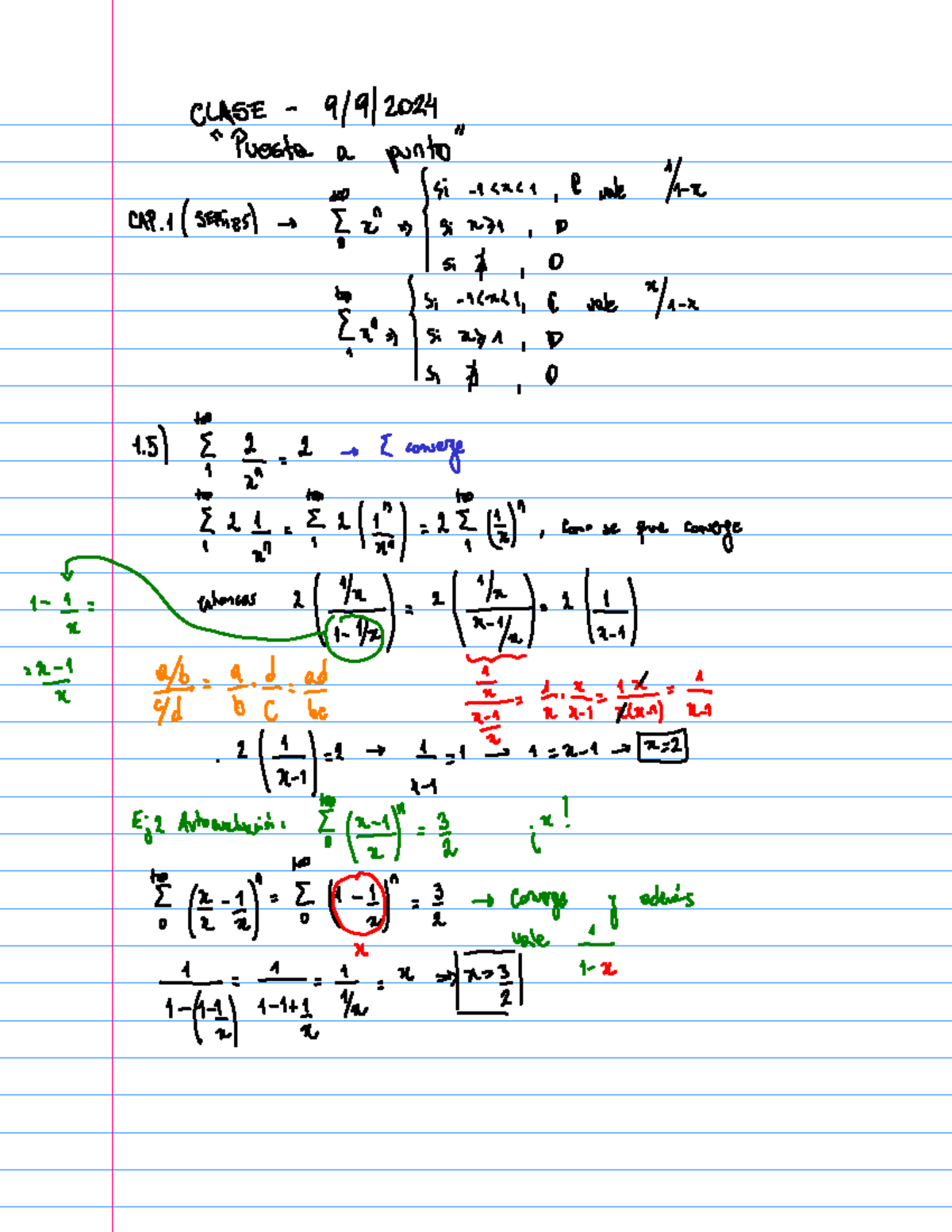 5 clasd 9 de setiembre - CLASE Puesta a 100 si vale CAP (SERIES) Si Si ...