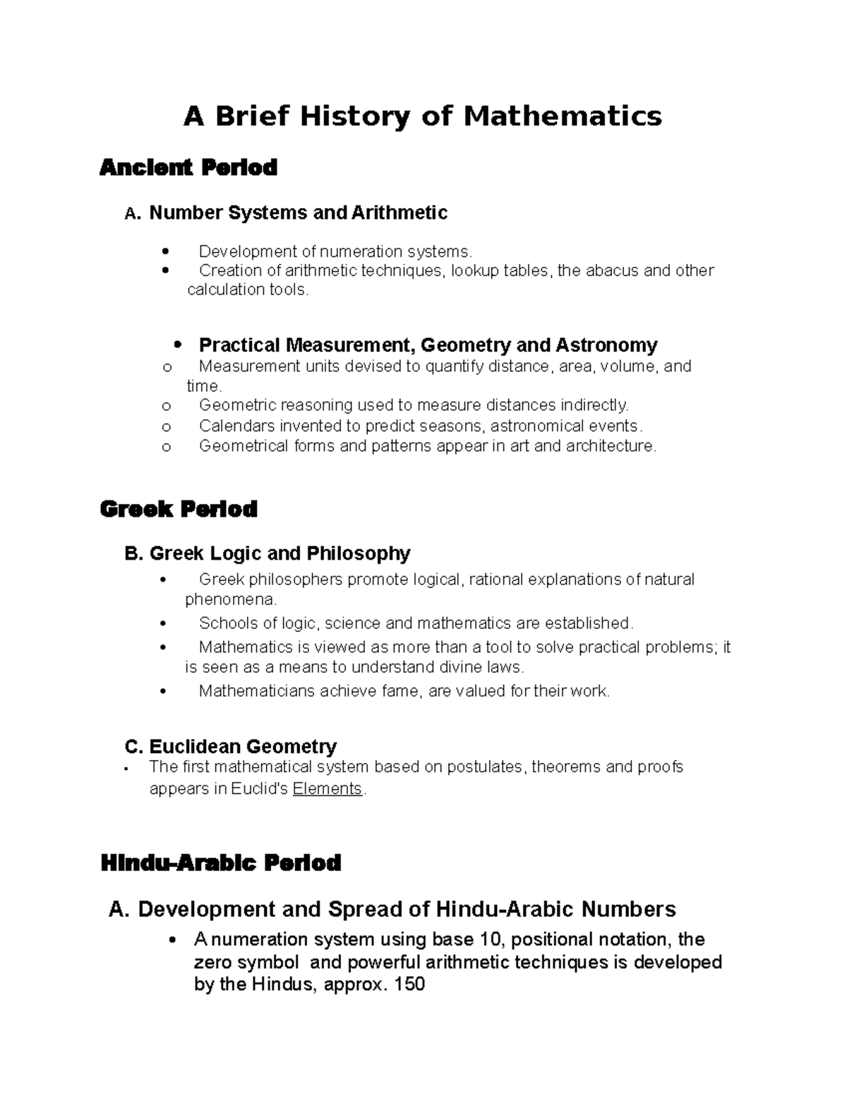 A Brief History of Mathematics - Mathematics In The Modern World - TIP ...