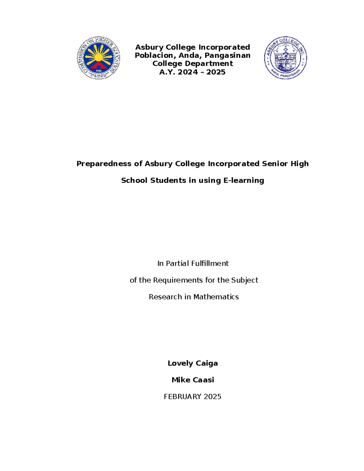 1 Title front page - SAMPLE FOR REASEARCH - Teaching Math in the ...