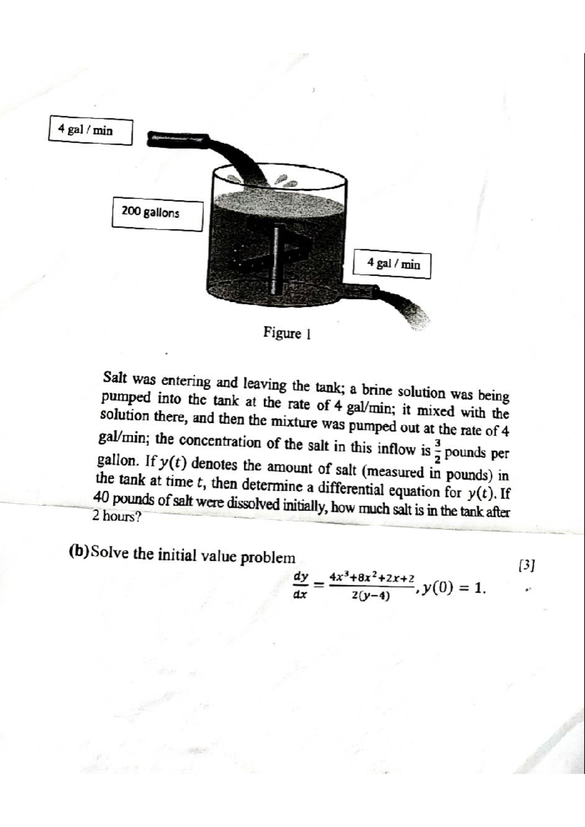 Differential Equation for Salt Concentration in Tank - Math 202 - Studocu