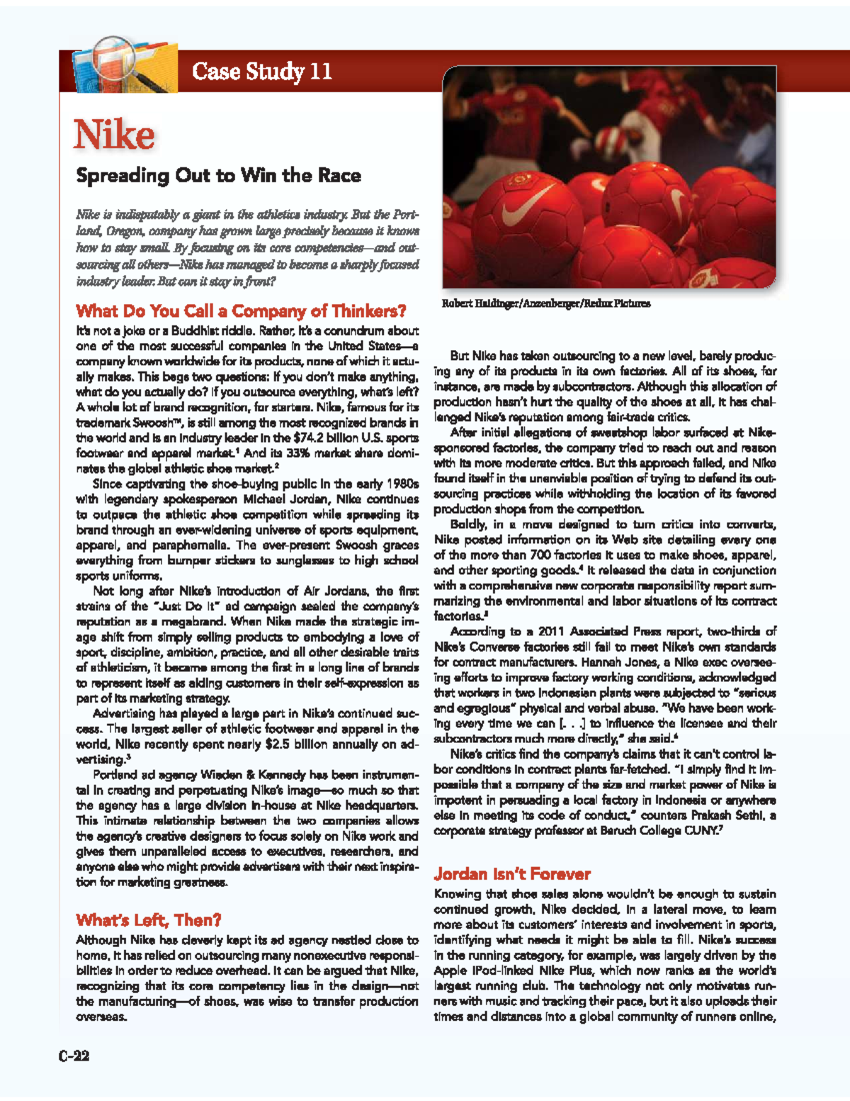 Case Study 11: Nike's Outsourcing Strategy and Market Leadership - Studocu