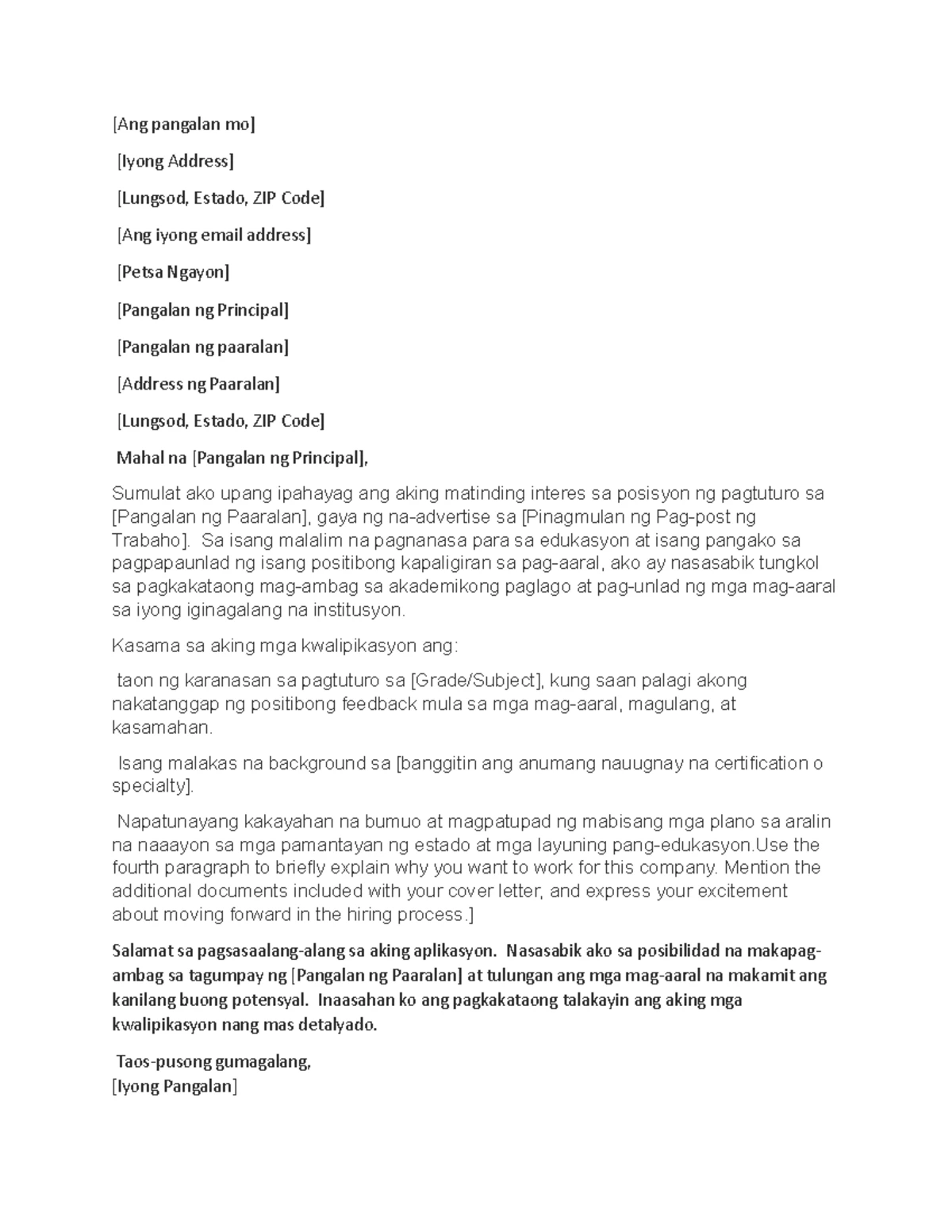 Format ng Resume: Gabay para sa mga Filipino Job Seekers - Studocu