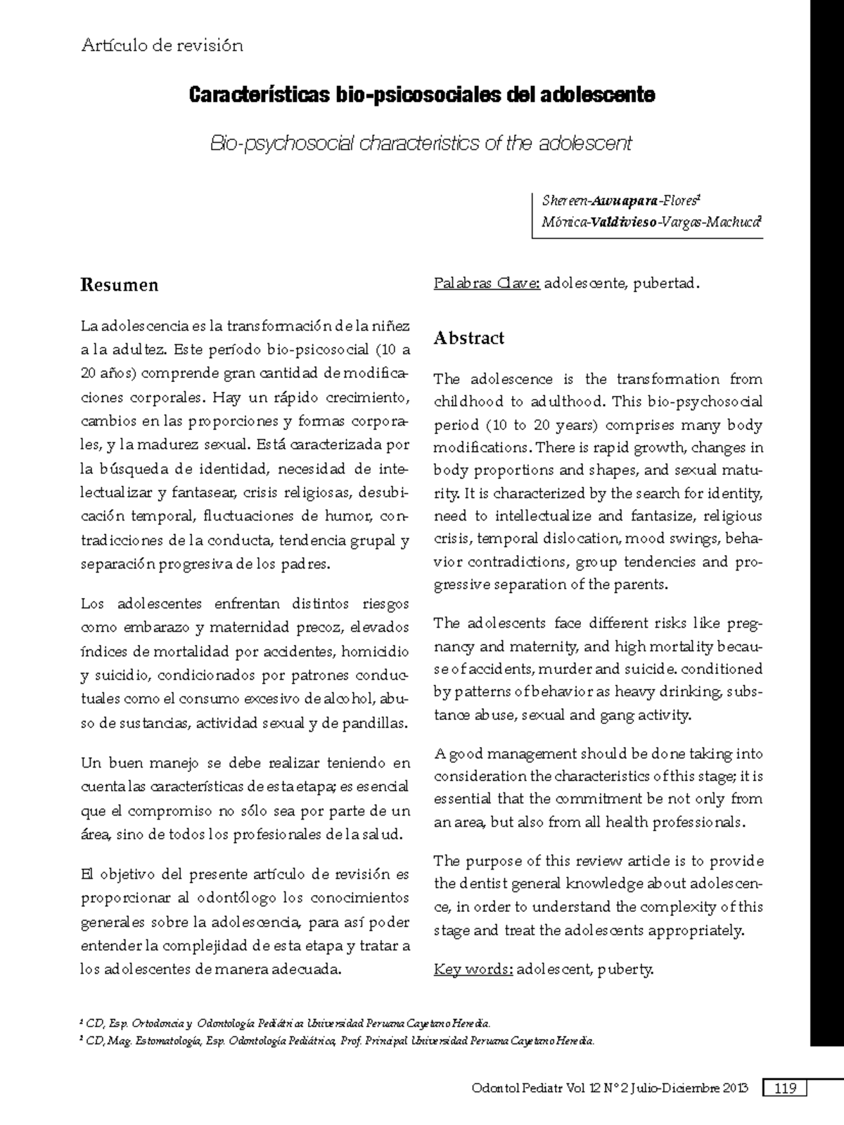 Características Biopsicosociales del Adolescente: Revisión y Análisis ...