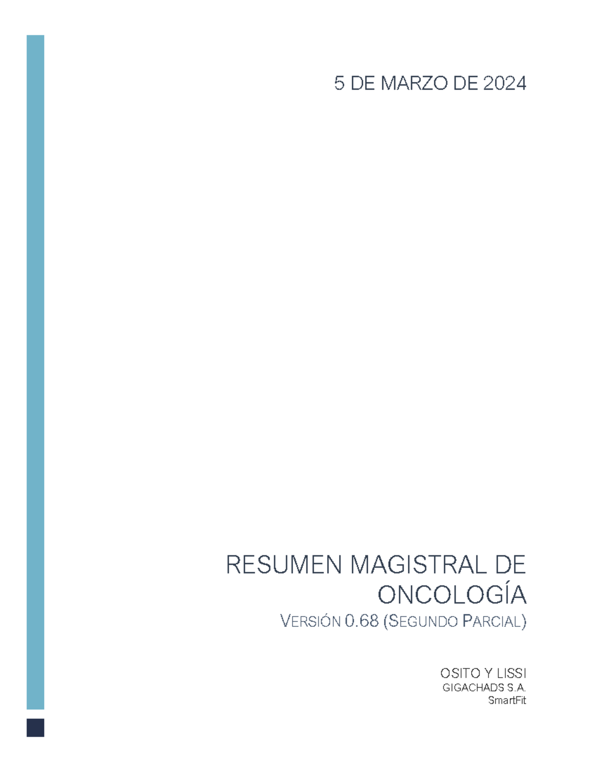 Resumen Magistral de Oncología - Segundo Parcial (Curso ONC 2024) - Studocu