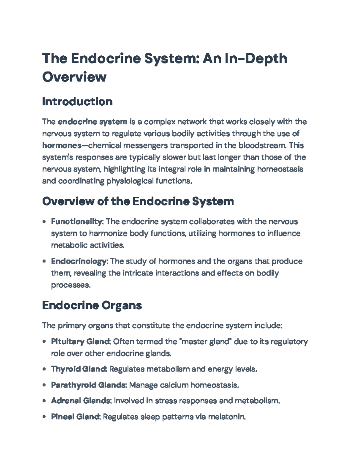 Understanding the Endocrine System: Functions and Hormonal Interactions ...