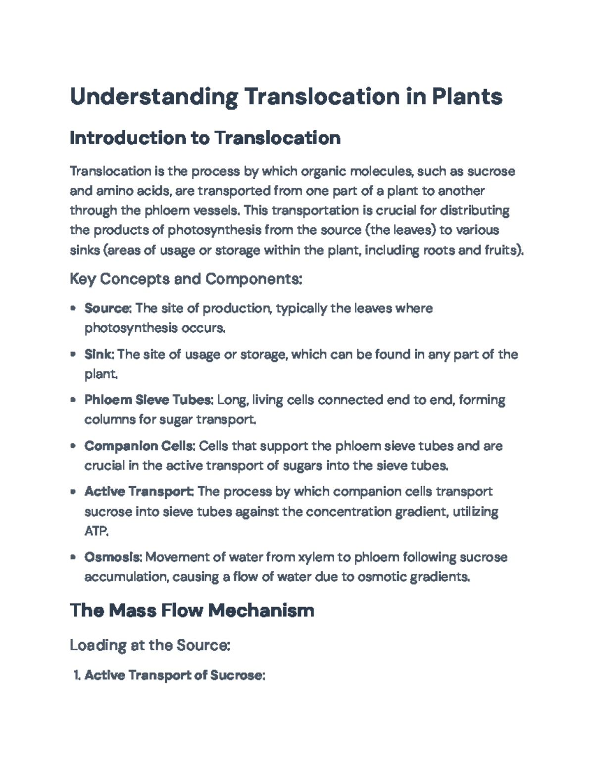 Understanding Translocation in Plants: Mechanisms and Adaptations ...