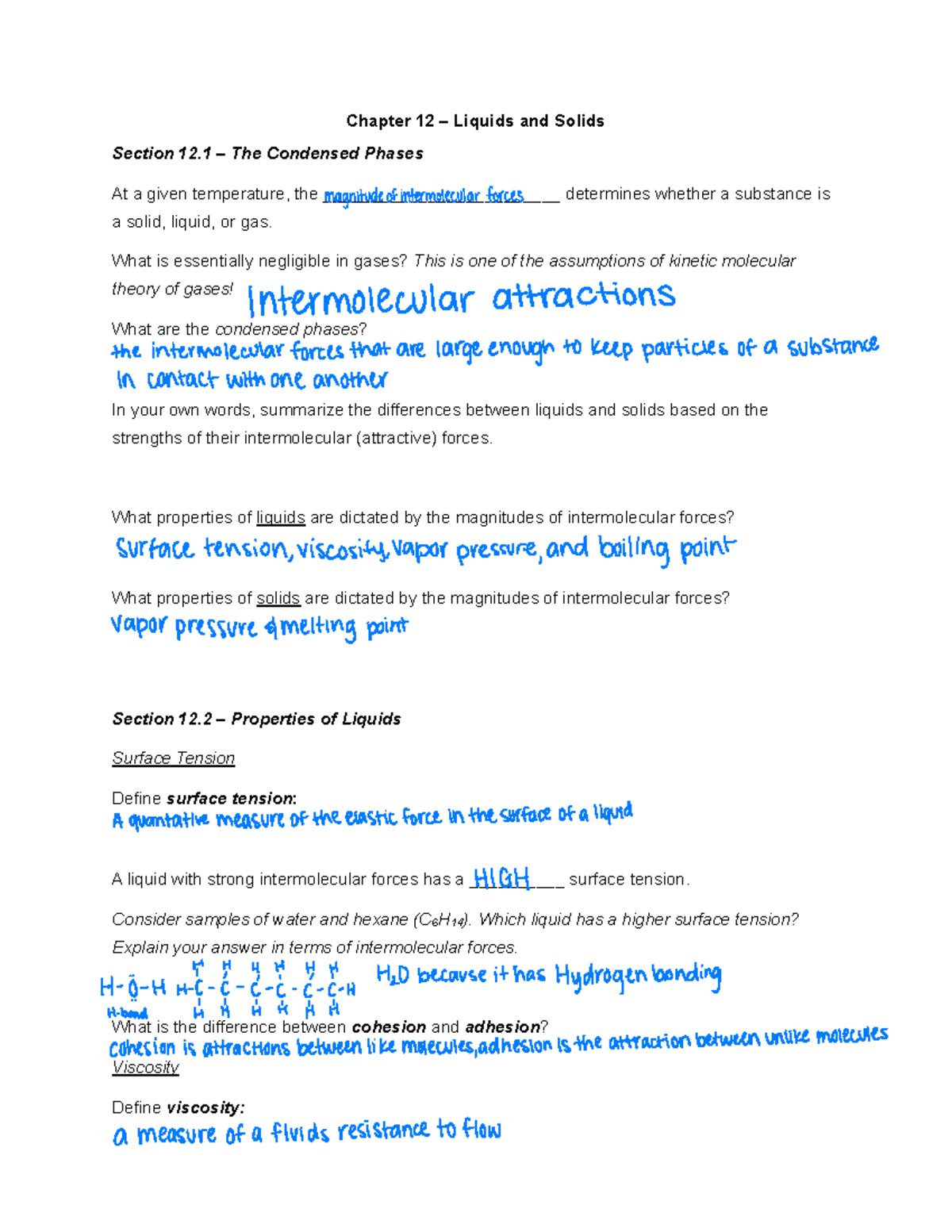Chapter 12: Properties of Liquids and Solids - CHEM 1251 Detailed Notes ...