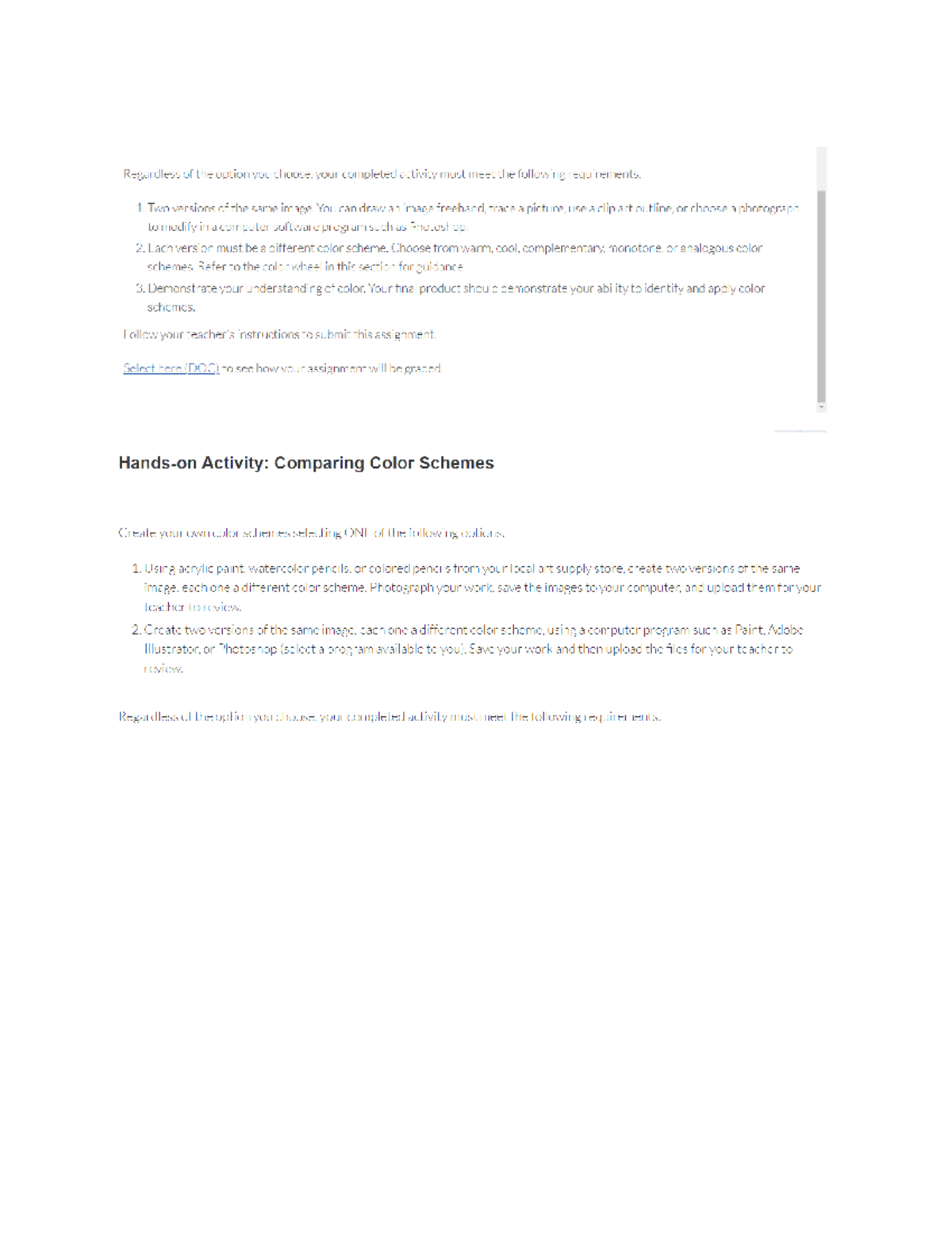 ART 101: Color Schemes Assignment Directions and Requirements - Studocu
