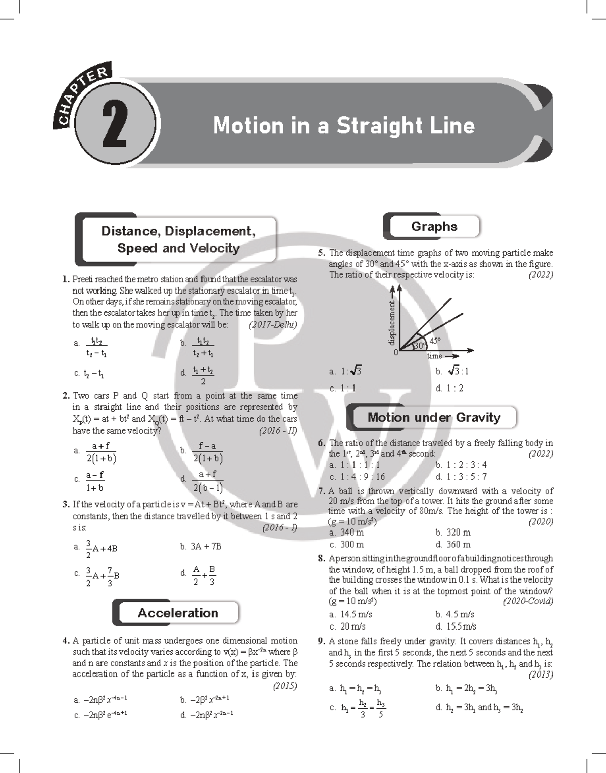 R 2 Motion in a Straight Line: Distance, Displacement, Speed & Velocity ...