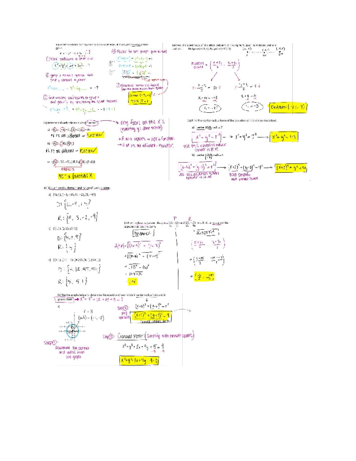 Lecture Notes for Unit 2: Circle Equations and Functions - Studocu