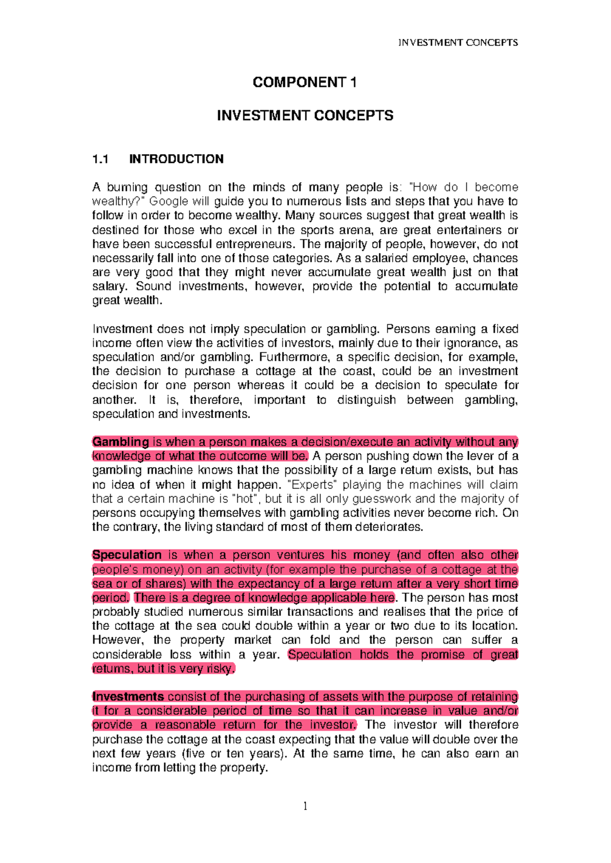 Investment Concepts and Objectives: A Comprehensive Overview (INV 101 ...