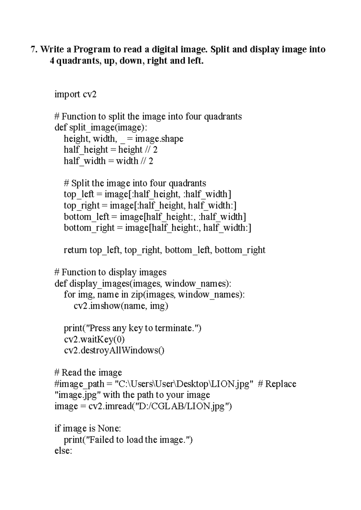 CS101: Pycharm Programs for Image Processing Techniques - Studocu