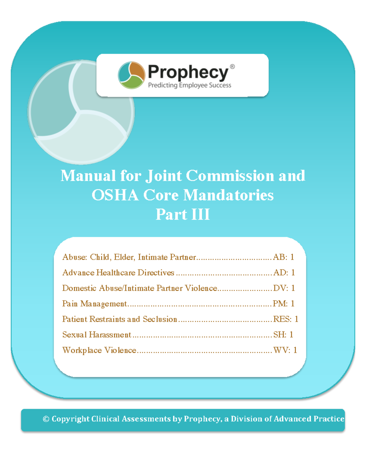 Core 3 - Core COmpetencies - Manual for Joint Commission and OSHA Core ...