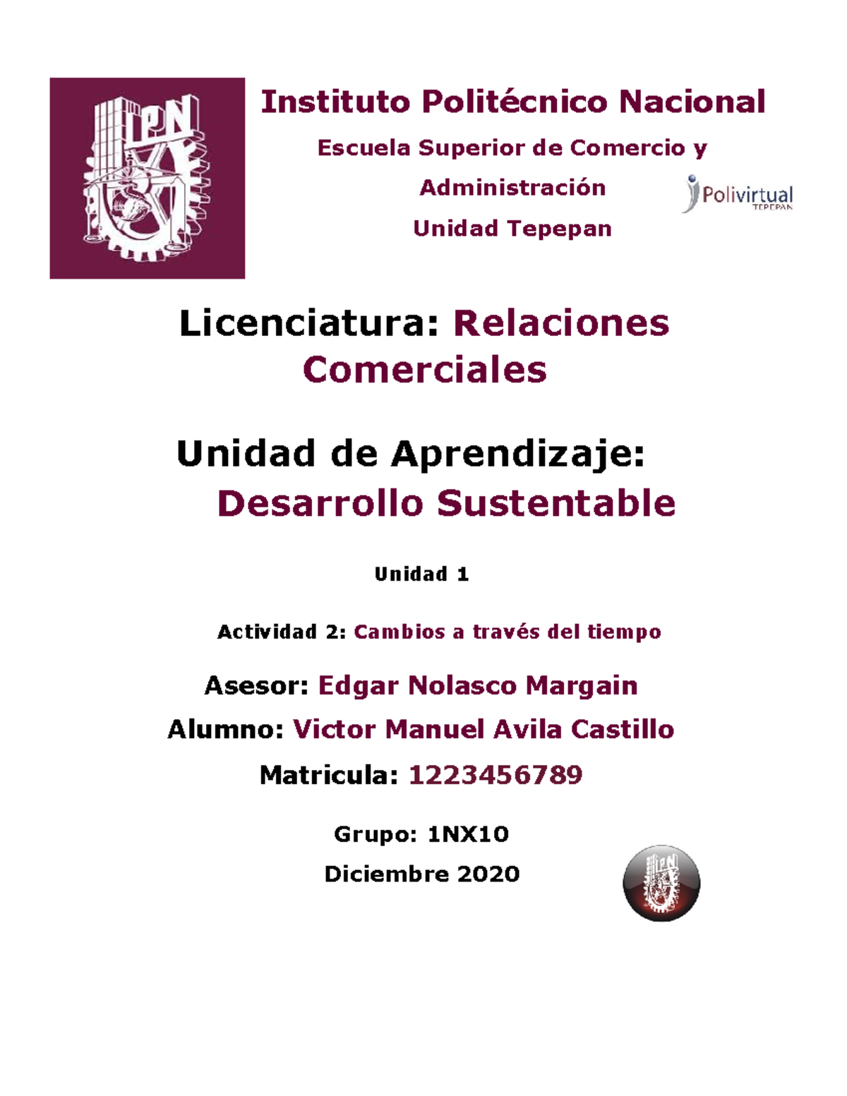 S1A2 avilac victormanuel - Licenciatura: Relaciones Comerciales Unidad ...