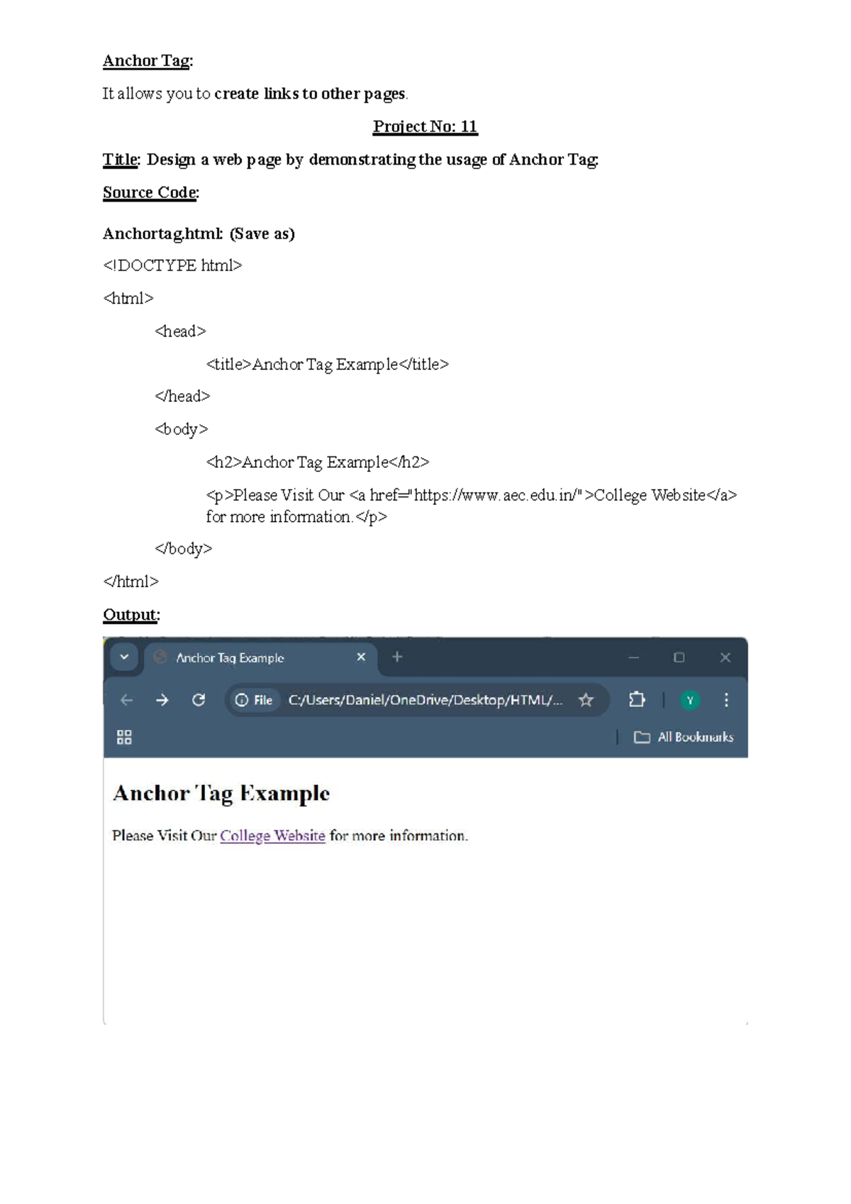 Web Page Design Projects: Anchor, Div, Form, Button, Select Tags - Studocu
