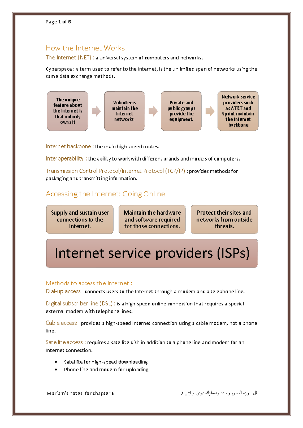 Itne110 notes uob - How the Internet Works The Internet (NET) : a ...