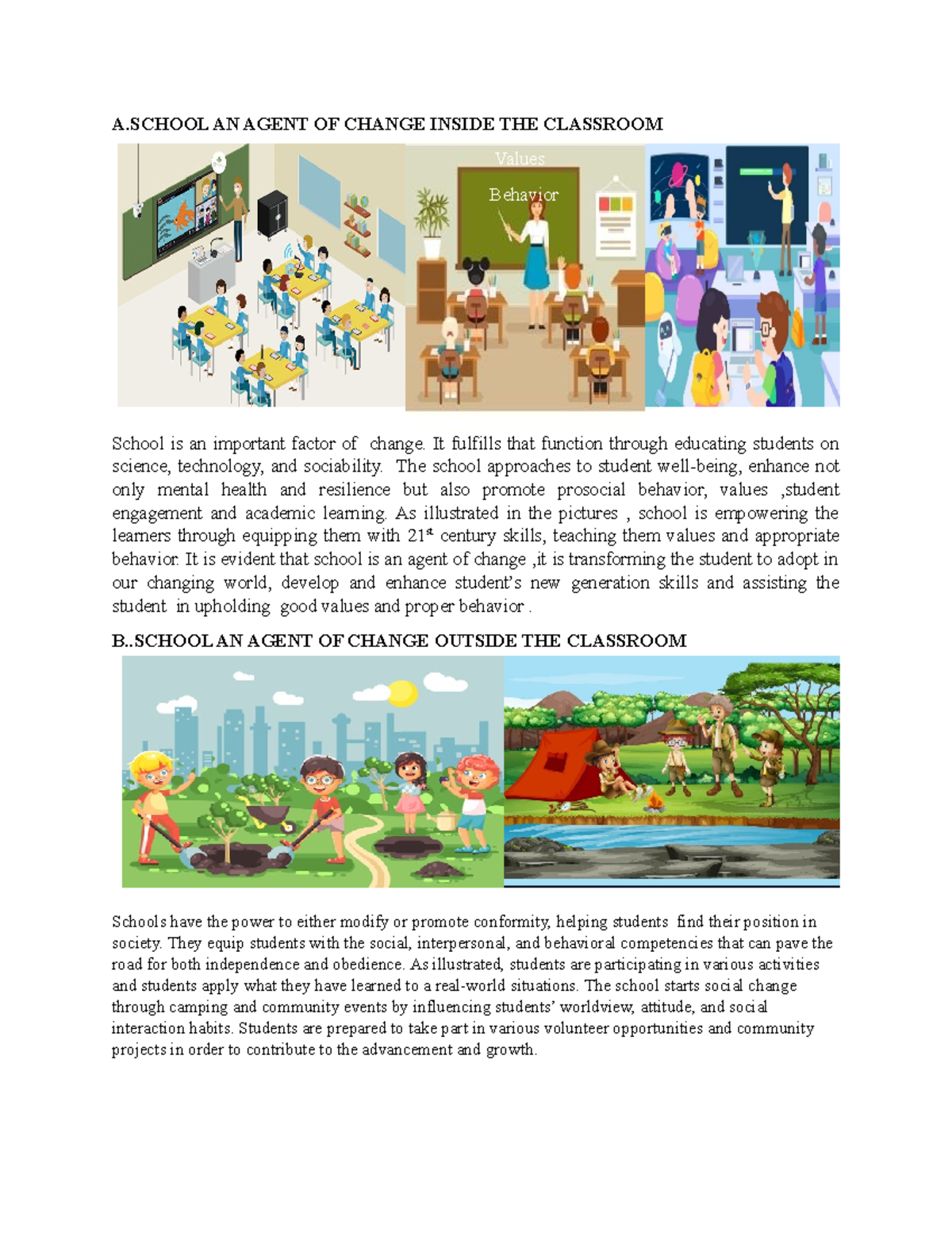 Activity- agent of change - A AN AGENT OF CHANGE INSIDE THE CLASSROOM ...