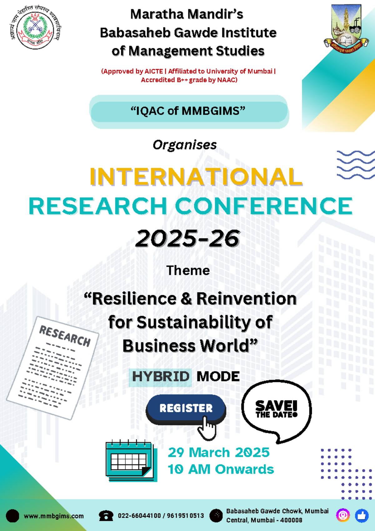 Mmbgims - International Conference - 2025 - HYBRID 022-66044100 / ...