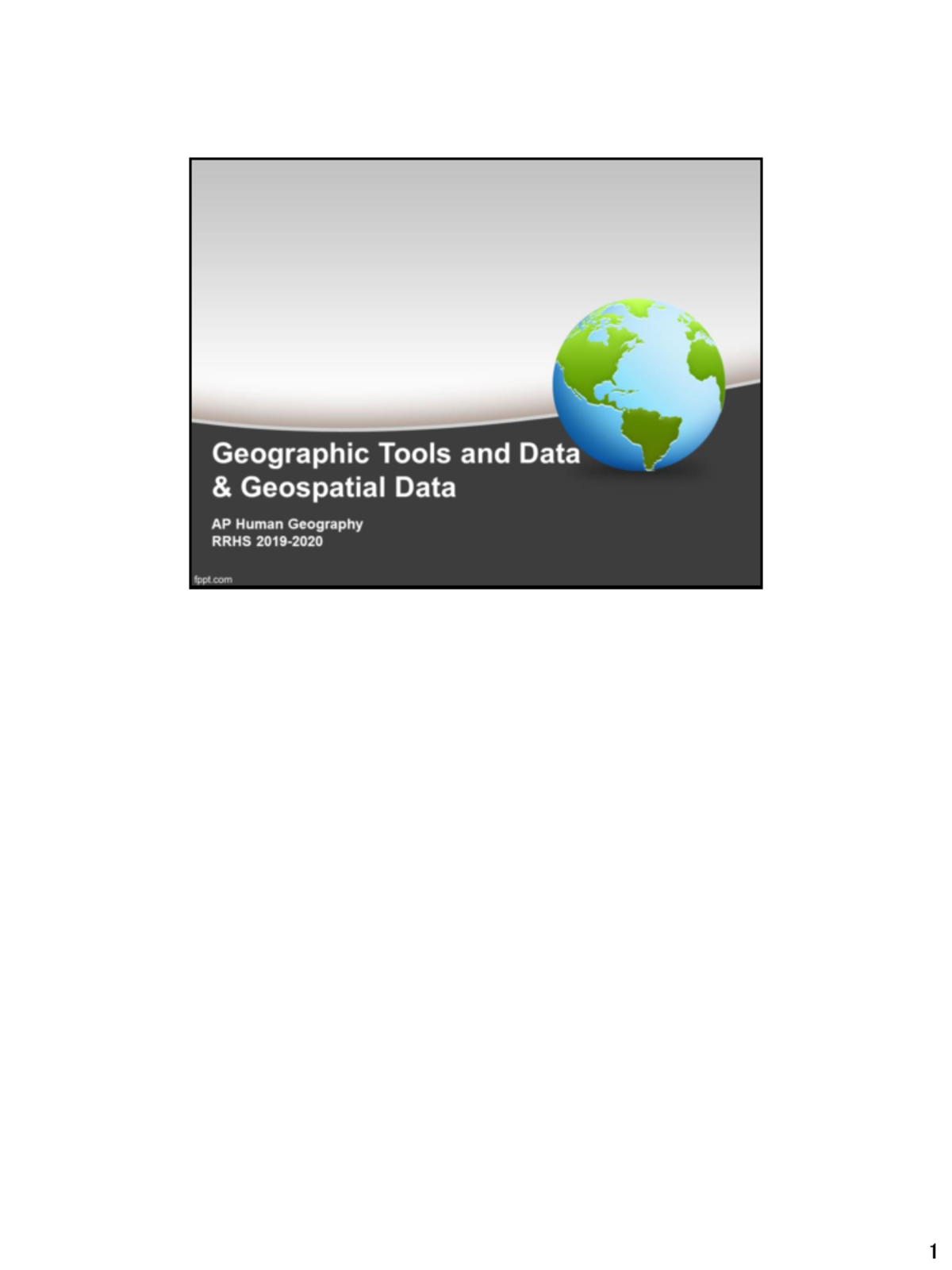 Understanding Geographic Inquiry: Tools and Patterns in Geography (GEOG ...