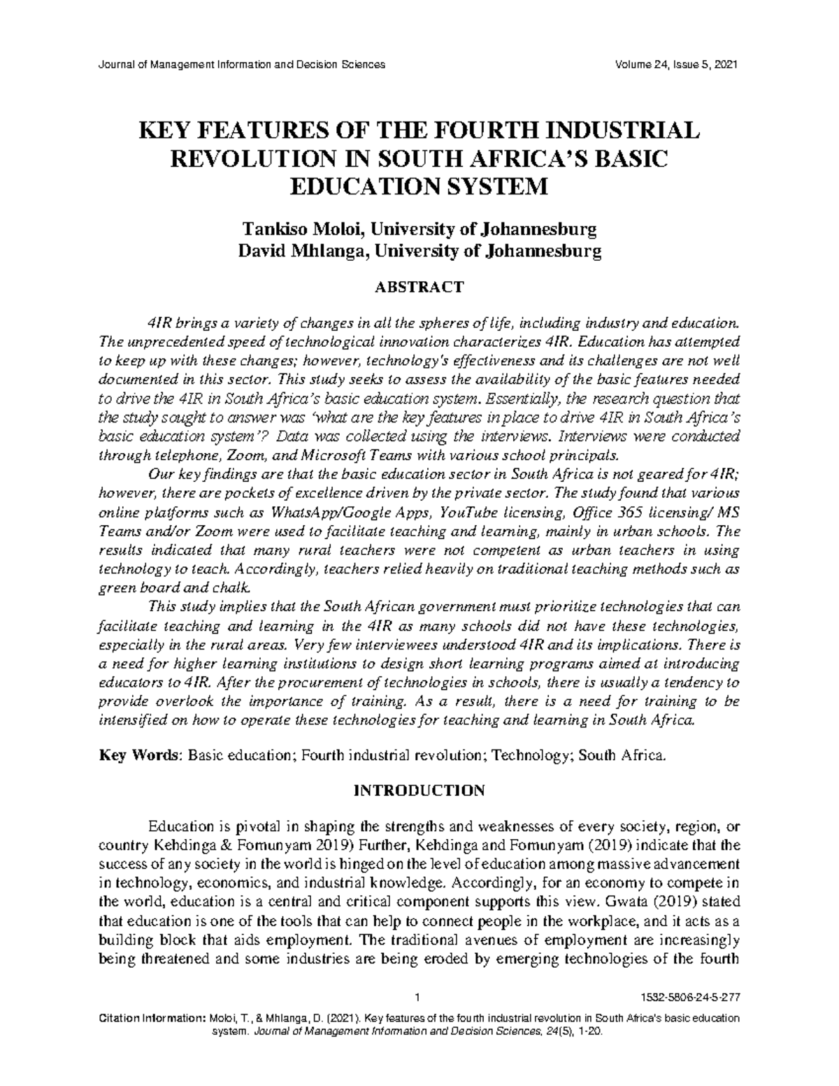 Key Features of 4IR in SA's Basic Education System (EDU301) - Studocu