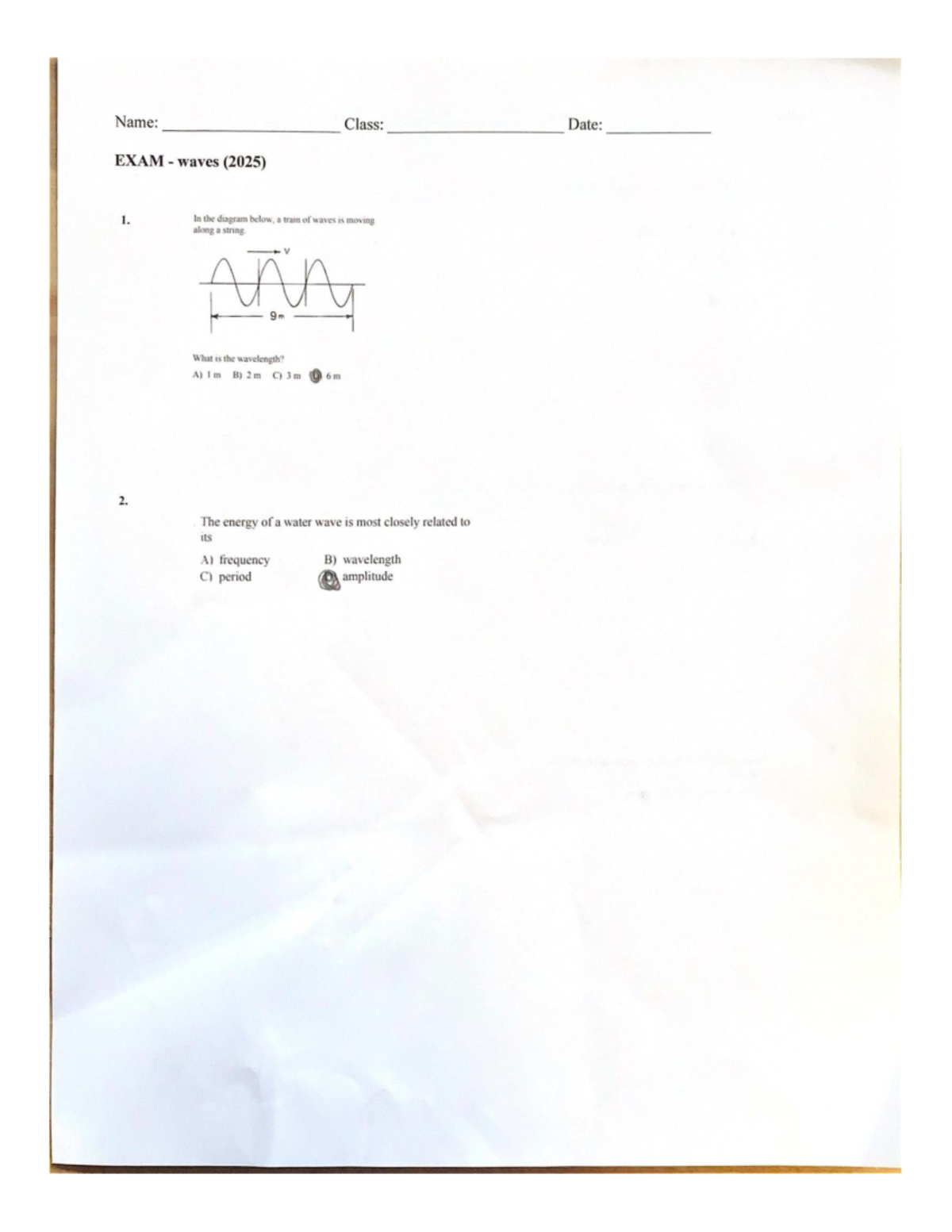 EXAM - Waves (2025) - Physics Test Review and Questions - Studocu